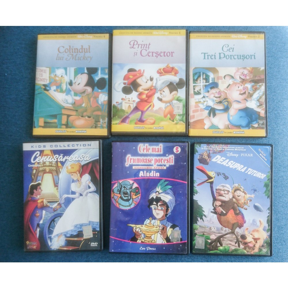 6 dvd-uri desene animate pt copii Disney - Mickey Mouse, Aladin ...