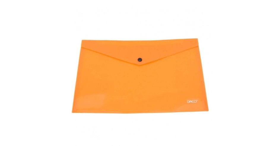Mapa Plic Plastic A4 DACO, Inchidere cu Capsa, 200 MIC, Portocalie ...