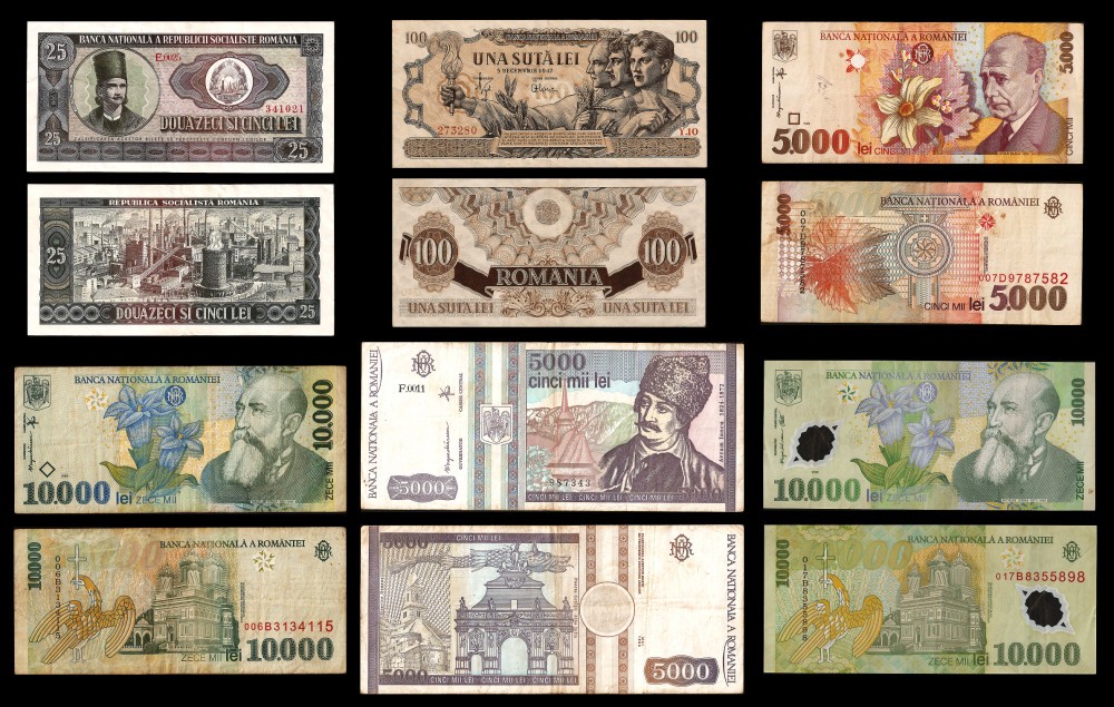 Bancnote Romania- 100 lei 1947, 25 lei 1966, 5000 lei 1993, 5000 lei ...