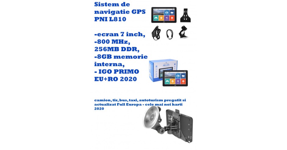 Navigatie GPS PNI L810 7 inch|iGO Full Europa 2023|Camion / TIR /Auto ...