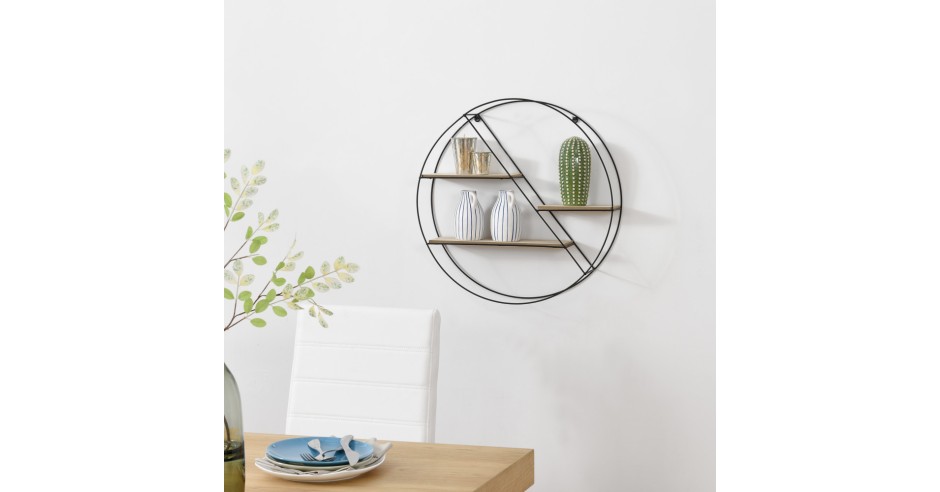 Raft perete Herculane design rotund cu 3 polite depozitare [en.casa ...