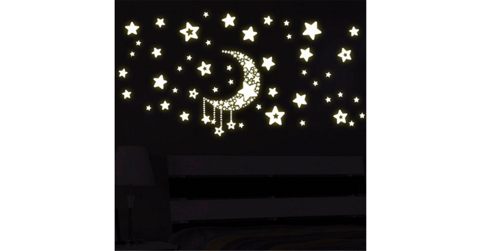 Stickere camera copii - luna si stele, autocolant luminos | arhiva ...