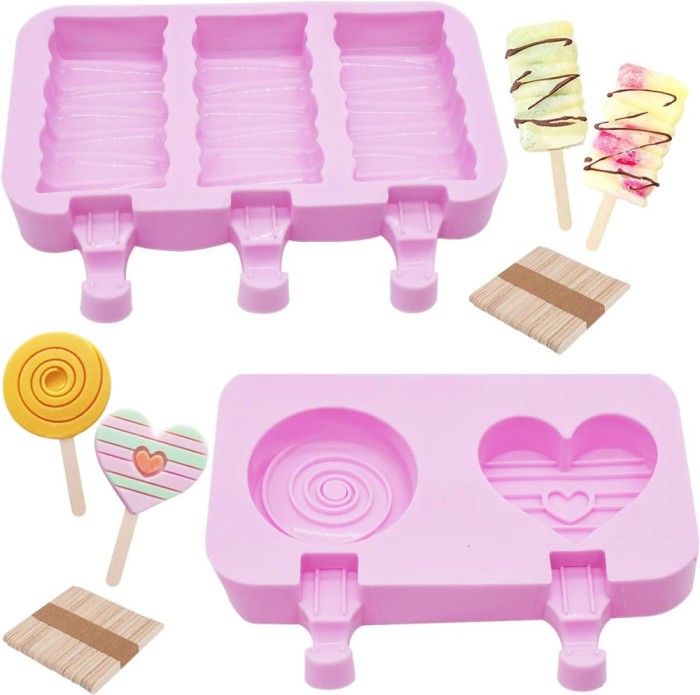 Mtlsy Formă pentru înghețată, 2 set de forme din silicon pentru acadele ...