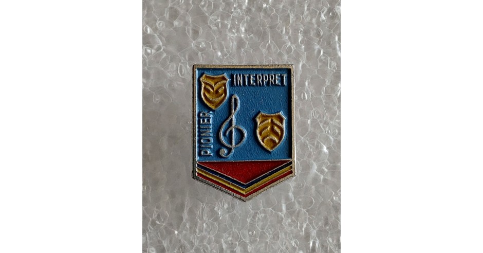 Insigna pionieri - Pionier interpret aluminiu | arhiva Okazii.ro