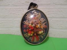 Frumos ARANJAMENT cu FLORI USCATE , sticla bombata , LaViar Goteborg ...