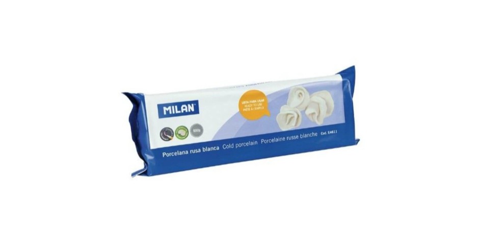 Pasta Modelaj MILAN, 500 g, Culoare Alba, Efect Portelan, Portelan ...