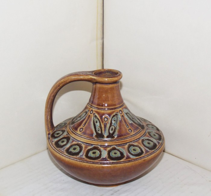 Carafa liqueur, ceramica emailata, hand made, anii 50 - Paul Garnier ...