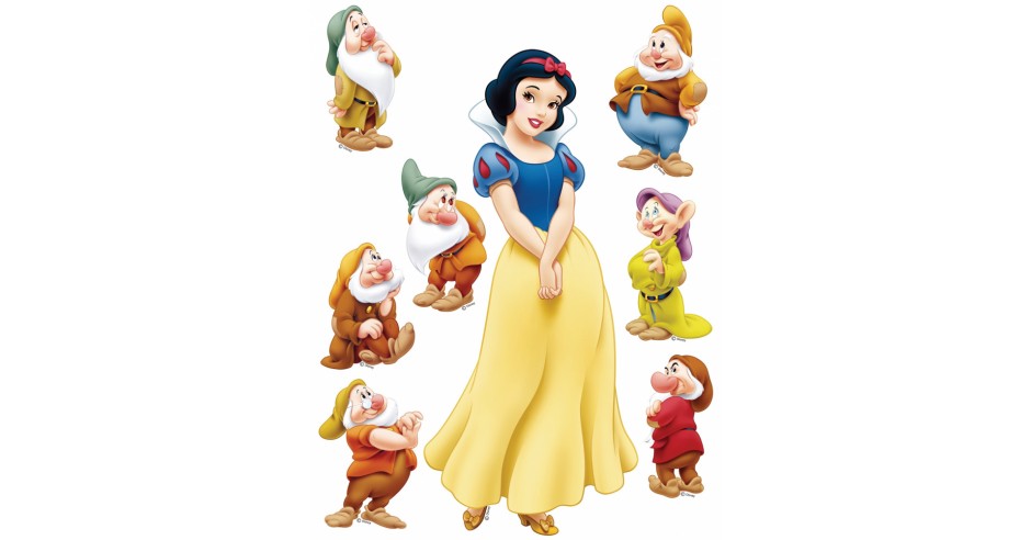 Sticker Alba-ca-Zapada si cei 7 pitici - 65X85cm - DK869 | arhiva Okazii.ro