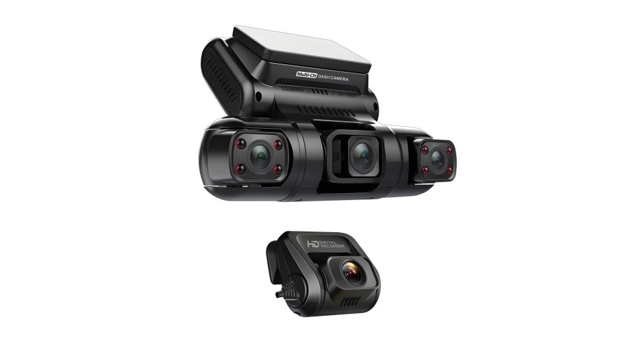 Camera auto de bord 2K HAWIRE D80 cu filmare usi laterale, 4 Lentile ...