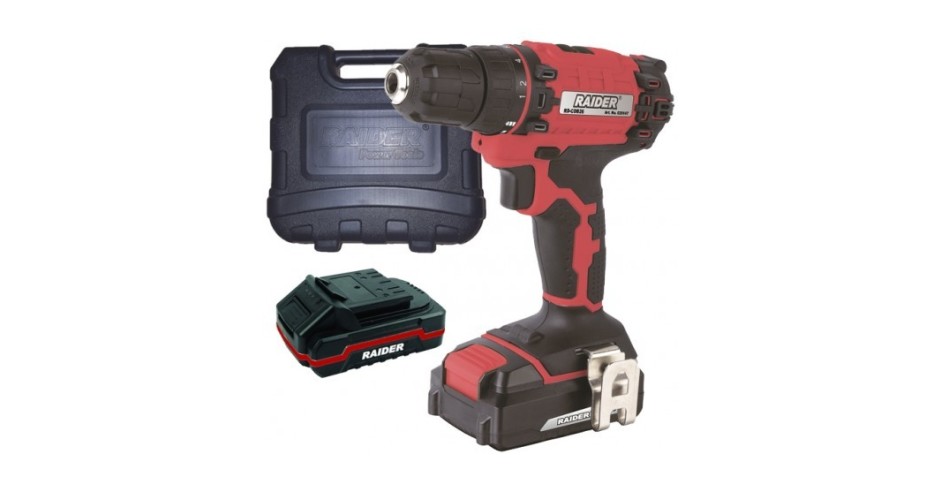 Raider Power Tools Masina de gaurit si insurubat Li-Ion 2x2.0 Ah,18 V ...