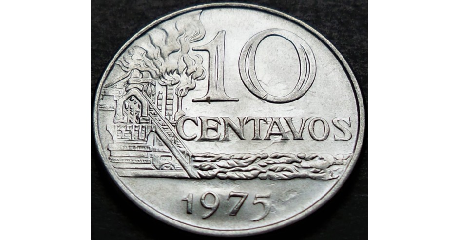 Moneda 10 CENTAVOS - BRAZILIA, anul 1975 - Cod 13 A, America Centrala ...