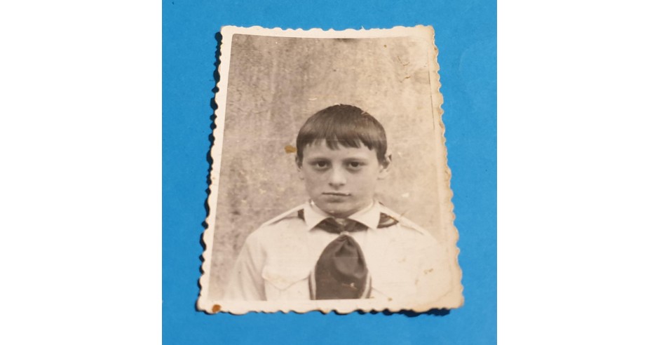 Fotografie veche anii 1970 elev - scolar copil in camase cu cravata de ...