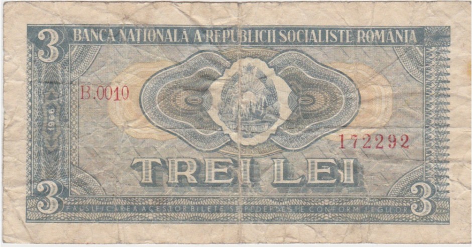 ROMANIA RSR 3 LEI 1966 F | arhiva Okazii.ro