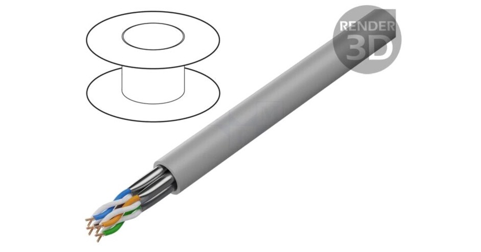 Cablu U/FTP 4x2x23AWG 6a LANBERG Cu PVC gri 305m Ø7,8mm | arhiva Okazii.ro