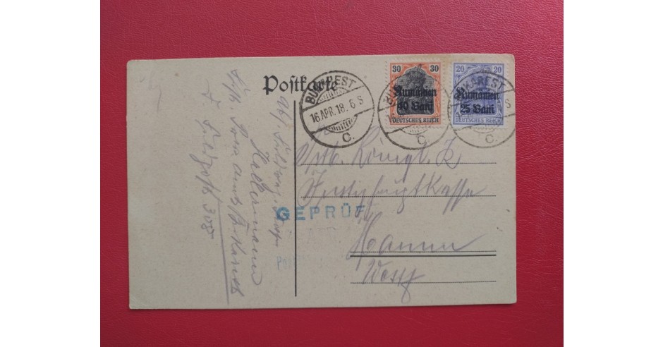 1918 - CARTE POSTALA - OCUPATIA GERMANA IN ROMANIA - MVIR - STAMPILA ...