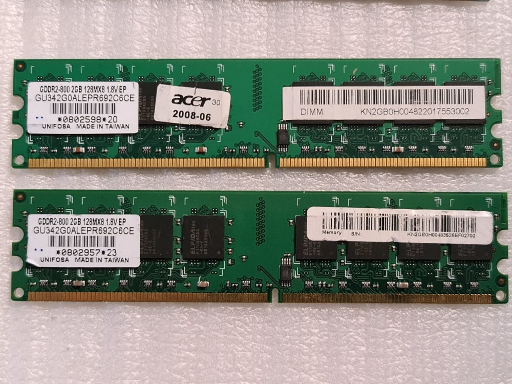 Memorie RAM desktop Unifosa 2GB DDR2 PC2-6400U 800MHz - poze reale ...