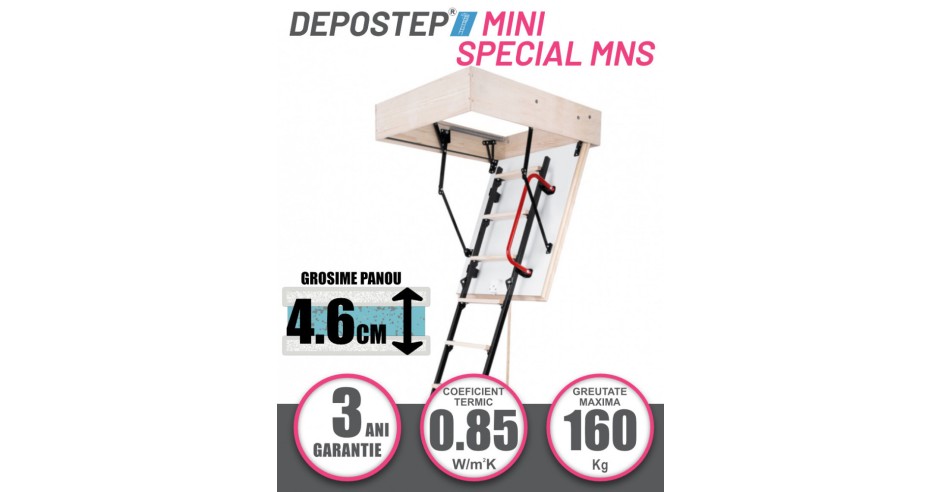 Scara Pod DEPOSTEP Mini Special MNS, Lemn/Metal, H 265cm, 160kg ...