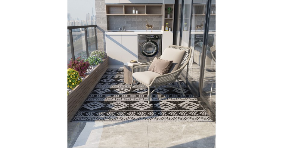 Outsunny Covor Exterior Reversibil, 1,8 x 2,75m, Impermeabil pentru ...