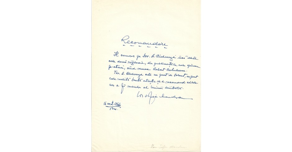 A3565N Ion Sofia Manolescu, act scris și semnat olograf, 1966 | Okazii.ro