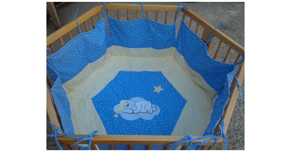 Patut - tarc din lemn pentru bebe - copii Hexagonal | 110*65 cm ...
