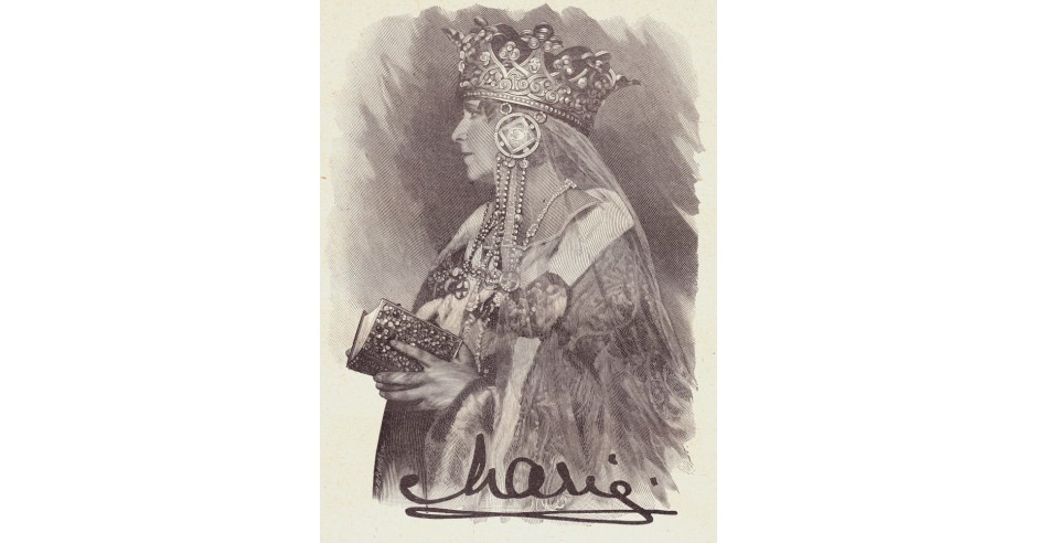 Gravura 1925 "Regina Maria",xilogravura, gravor Henri Breuer, publicata ...