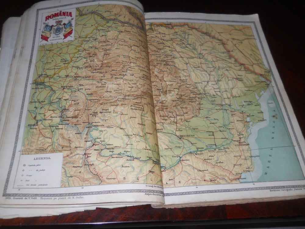 ATLAS geografic pt scoalele secundare-Gen. C. Teodorescu-1928 harta ...