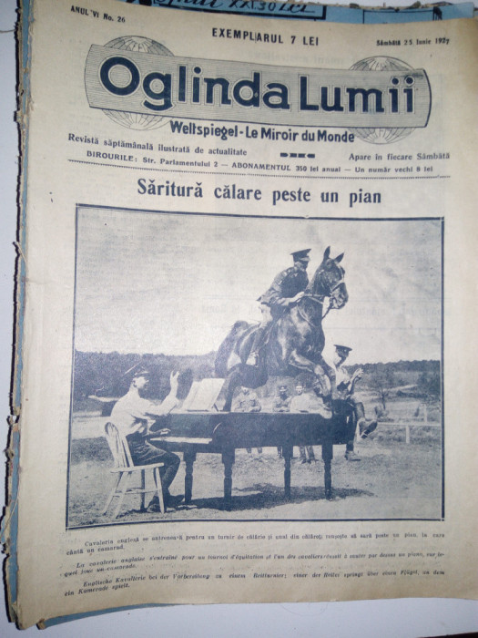 LOT 12 REVISTE VECHI OGLINDA LUMII / POZE / RECLAME , ANII 27 | Okazii.ro