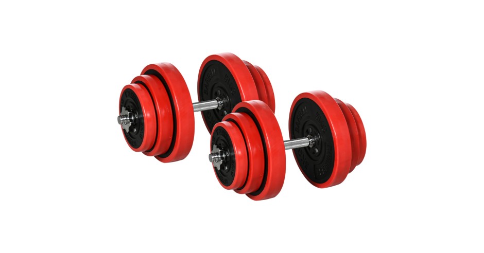 HOMCOM Set de greutati pentru gantere de 40 kg, gantere reglabile ...