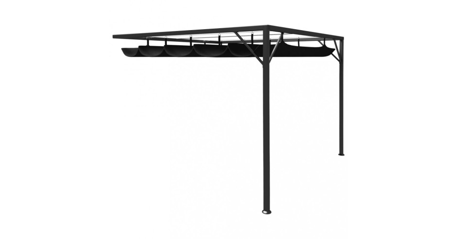 Pavilion gradina de perete acoperis retractabil antracit 3x3 m | arhiva ...