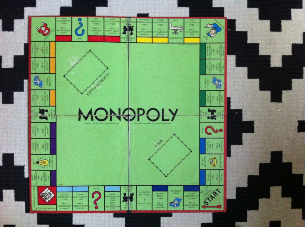tabla monopoly plansa veche carton pentru joc monopoly in limba germana ...