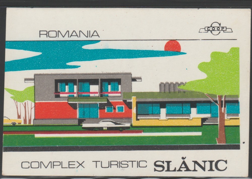 Romania anii 60-70 - Vigneta cartonata Complex Turistic SLANIC (judetul ...