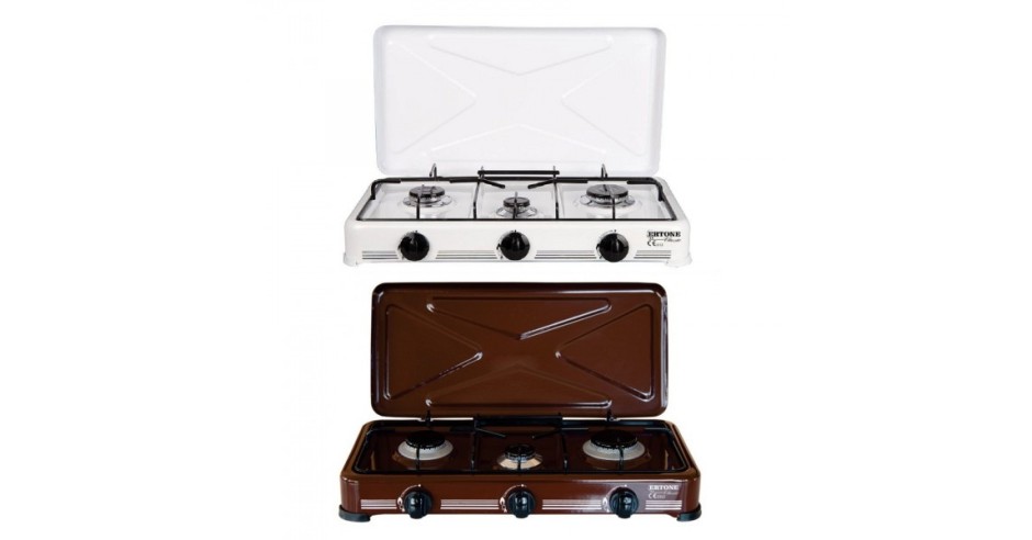 Mini aragaz emailat plita 3 arzatoare Ertone MN208 3Q la butelie GPL ...