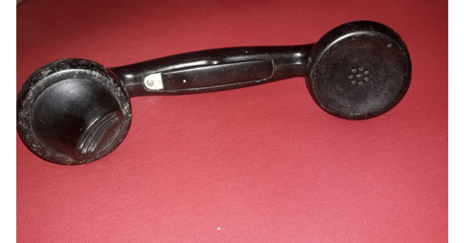 Receptor telefon vechi de colectie-ebonita/bachelita,model militar,RAR ...