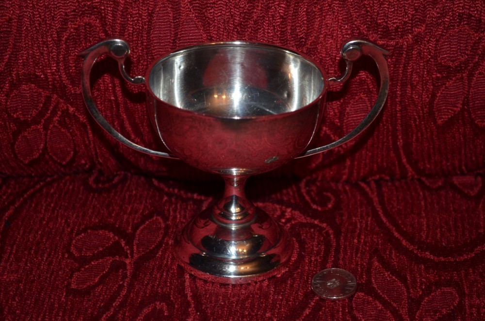 POCAL ARGINT 925 - Pahar - Cupa - Vintage - Vas - Cu manere - 96g. - 3 ...