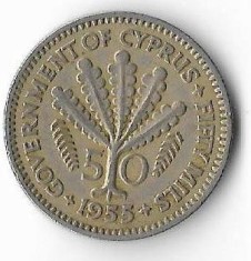 Moneda 50 mils 1955 - Cipru | arhiva Okazii.ro