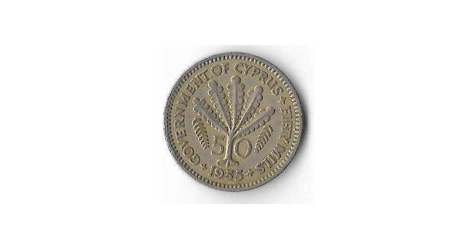 Moneda 50 mils 1955 - Cipru | arhiva Okazii.ro
