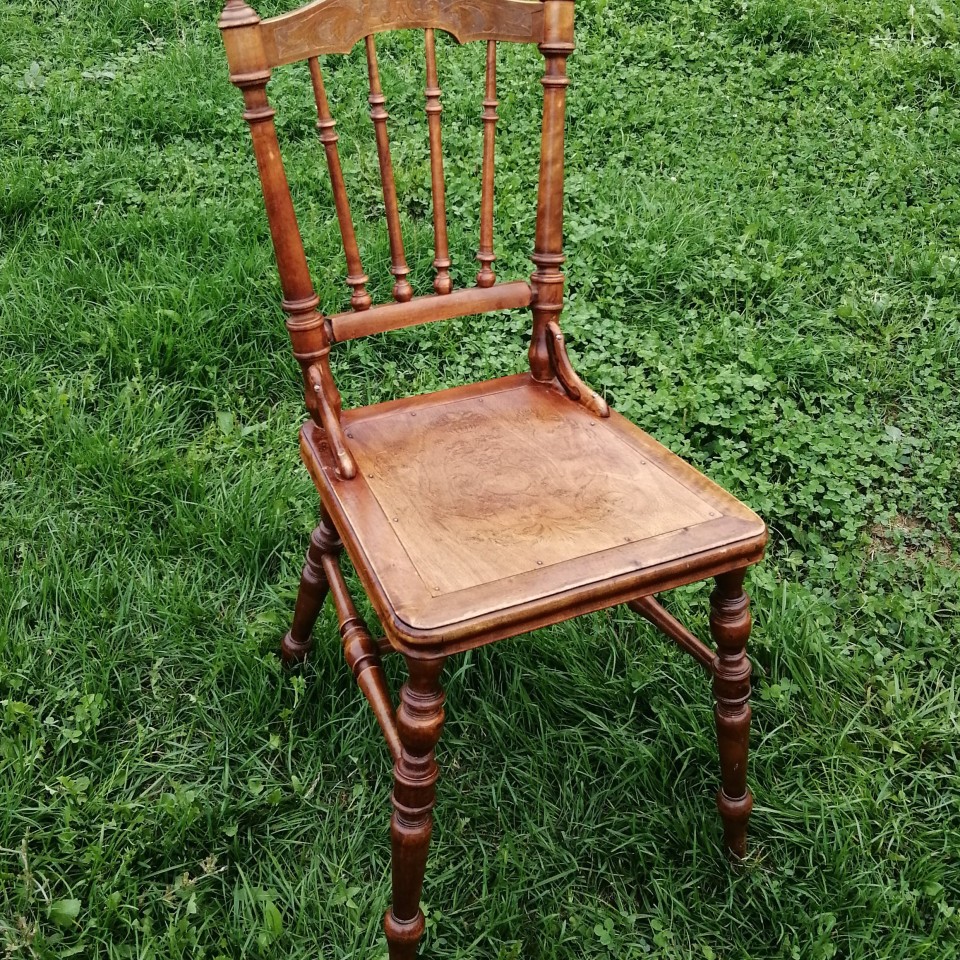 ZM2834- Scaun vintage/ scaun lemn/ scaun vechi- lucrat manual- scaun ...