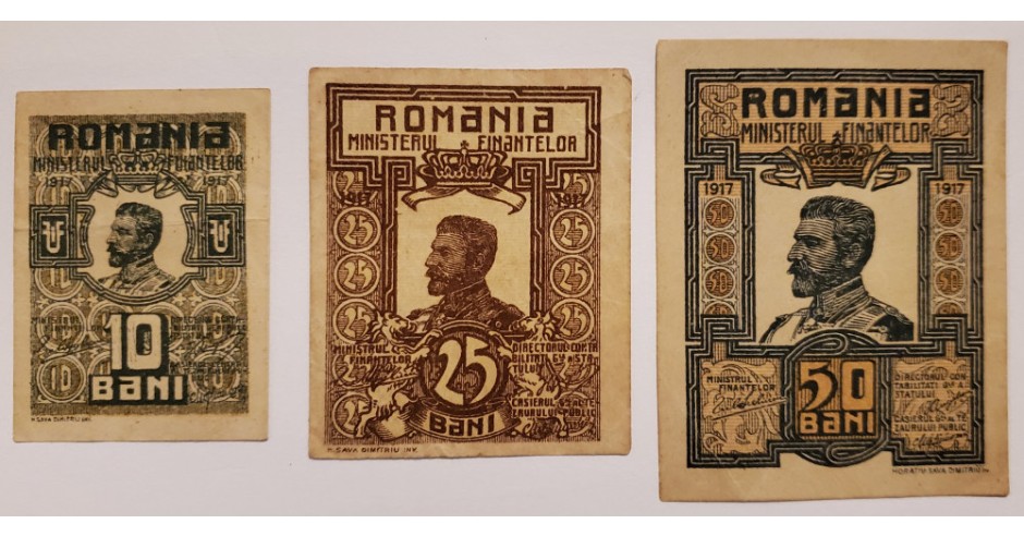 Bancnote 1917, 10, 25, 50 bani 1917. | arhiva Okazii.ro