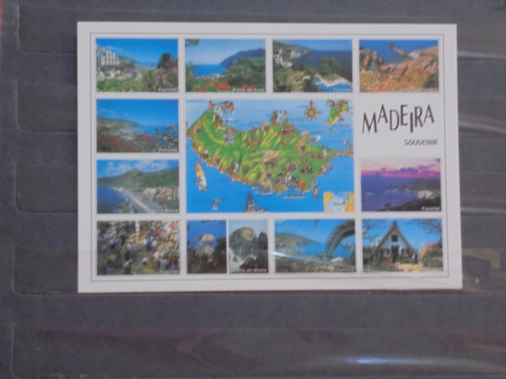 PORTUGALIA - MADEIRA - HARTA INSULEI CU 12 FOTOGRAFII DIN DIVERSE ...