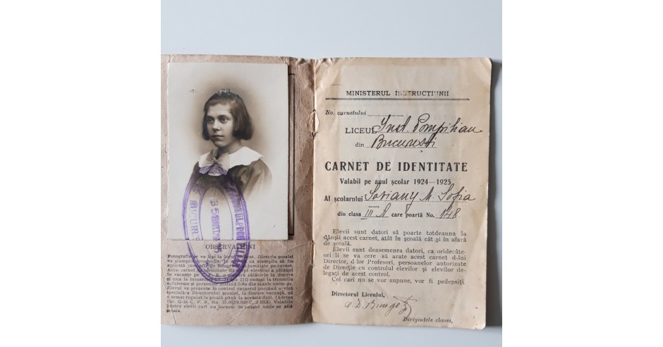 carte veche carnet de identitate elev an scolar 1925 /1925 | arhiva ...