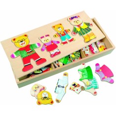 Puzzle din Lemn Bino Imbraca Membrii Familiei de Ursuleti | arhiva ...