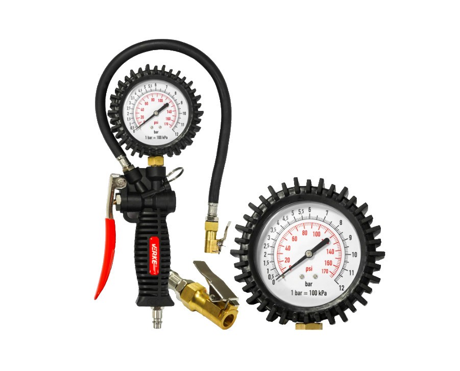 Pistol de umflat roti cu manometru, 0 - 15 bari Verke | arhiva Okazii.ro