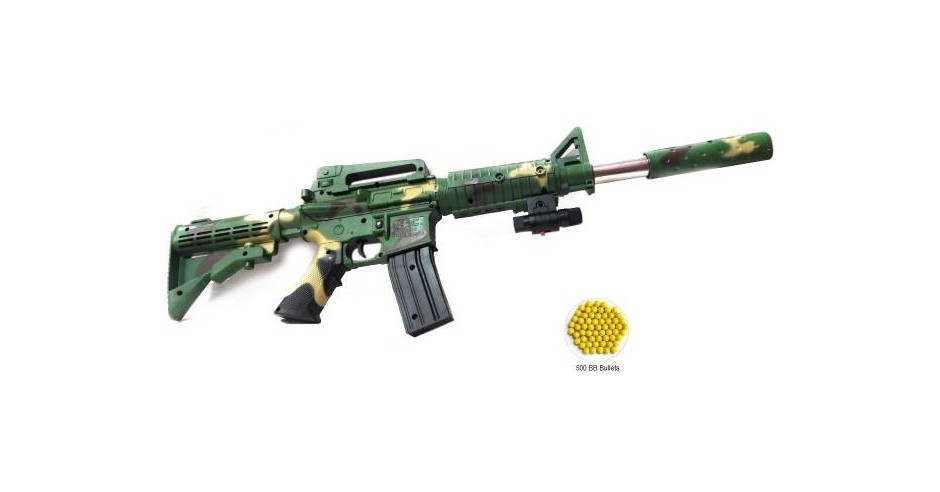 Pusca Airsoft M16 Sniper Camuflaj, Laser, 500 Bile 6mm, Noua | Okazii.ro