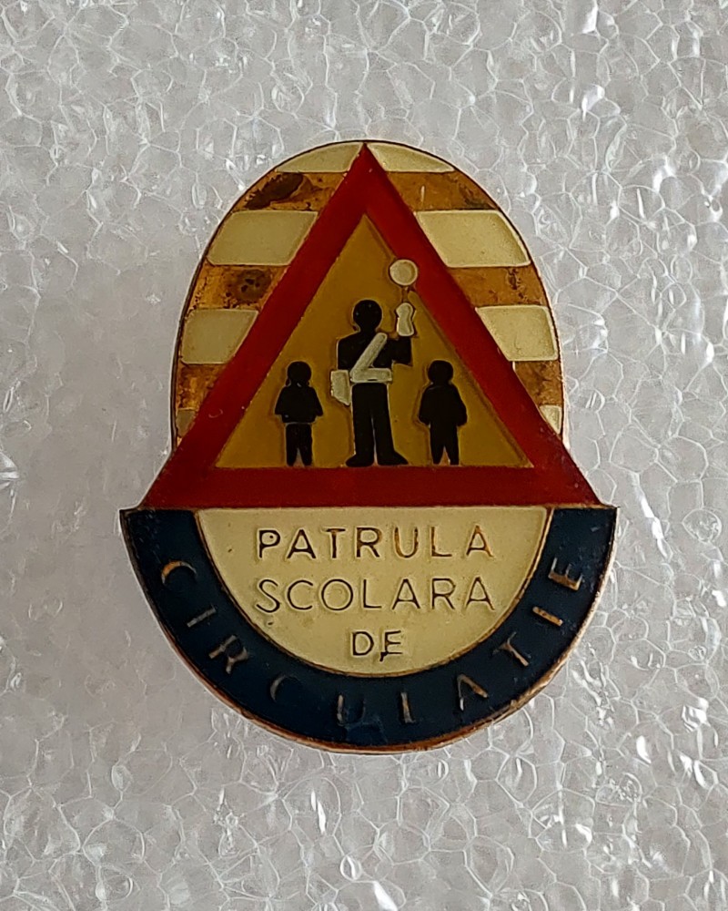 Insigna pionieri - Patrula scolara de circulatie 2,5 cm (varianta mica ...