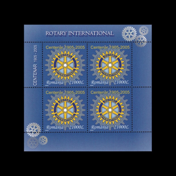Timbre Romania Centenar Rotary, bloc de 4 timbre, 2005, LP 1673 | Okazii.ro