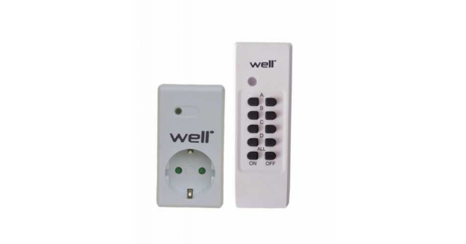 Priza Schuko cu telecomanda Well, 3500 W, 16 A, protectie IP20 | Okazii.ro
