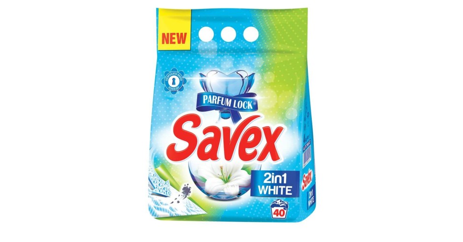 Detergent Pudra Automat pentru Rufe SAVEX 2 in 1 Parfum Lock White, 4 ... Detergent Pudra Automat pentru Rufe SAVEX 2 in 1 Parfum Lock White, 4 ...