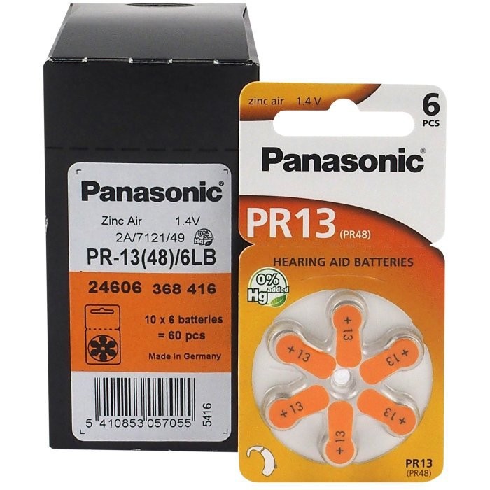 Baterii Panasonic 13 PR48 PR13 Zinc-Aer 1,4V Pentru Aparate Auditive Set 60 Baterii | Okazii.ro