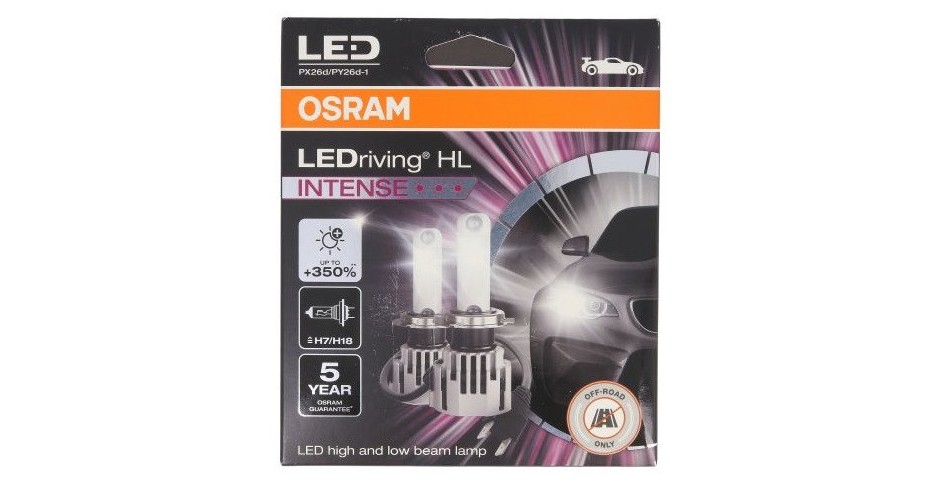 Set 2 Buc Led Osram LED H7/H18 12V 21W PX26D /PY26D-1 6000K LEDriving HL 64210DWINT-2HFB ...