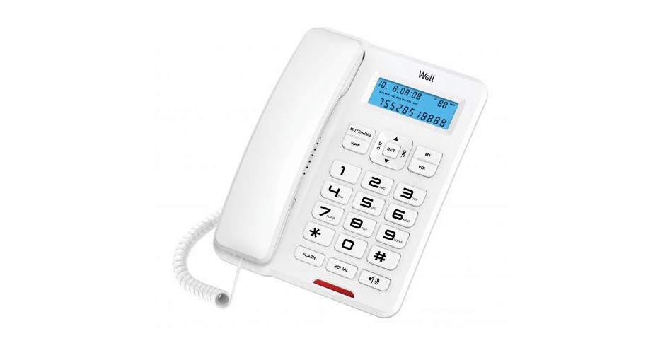 Telefon cu fir de masa cu afisaj alb CD001 Well | arhiva Okazii.ro